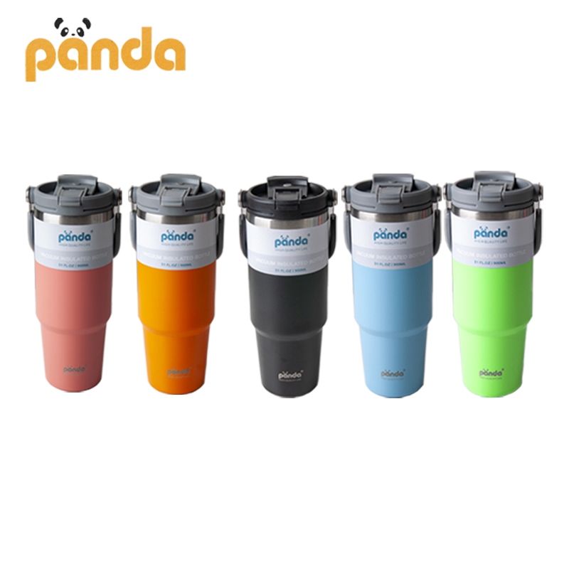 ใหม่ PANDA แก้วน้ําเก็บอุณหภูมิร้อน เย็น สเตนเลส30oz 900ml 304 พร้อมหูจับ 30ออนซ์ พร้อมส่งจากไทย ...