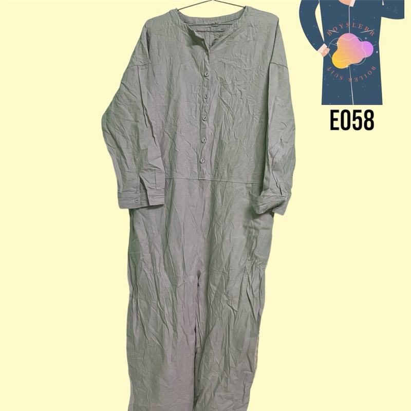 Samansa #E058 / 135 size: 2L ชุดหมี ชุดช่าง ชุดหมีมือสอง ชุดช่างมือสอง | Shopee Thailand