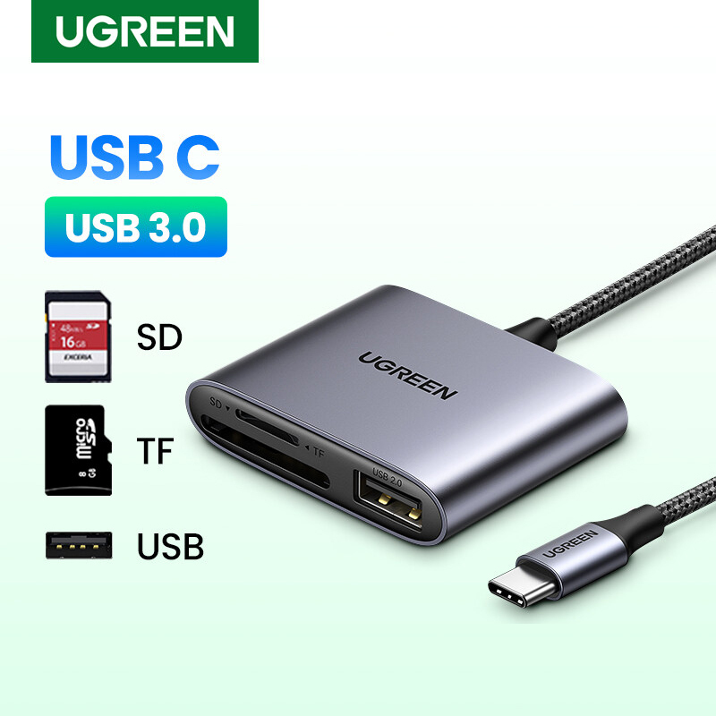 UGREEN รุ่น 80888 USB-C SD Card Reader 2 in 1 USB C Card Reader Adapter Type C Micro SD Memory ...