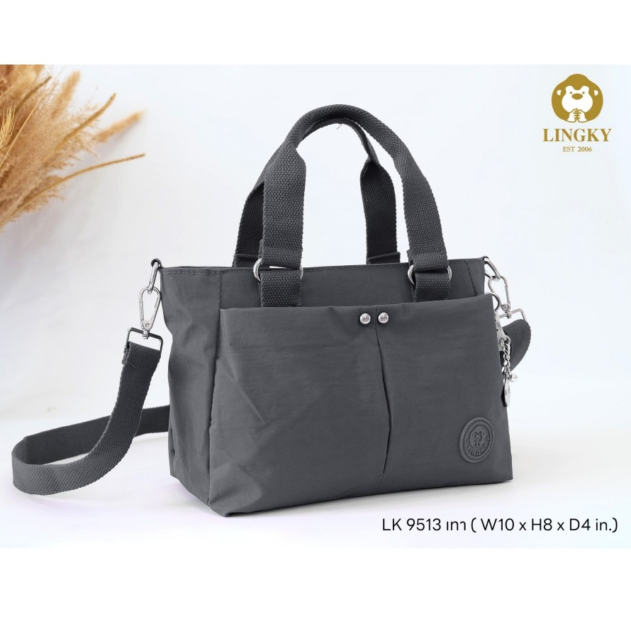 กระเป๋าถือ กระเป๋าสะพายข้าง ยี่ห้อ Lingky รุ่น LK-9513 ขนาด 10 นิ้ว #มีเก็บปลายทาง #สีพาสเทล ...