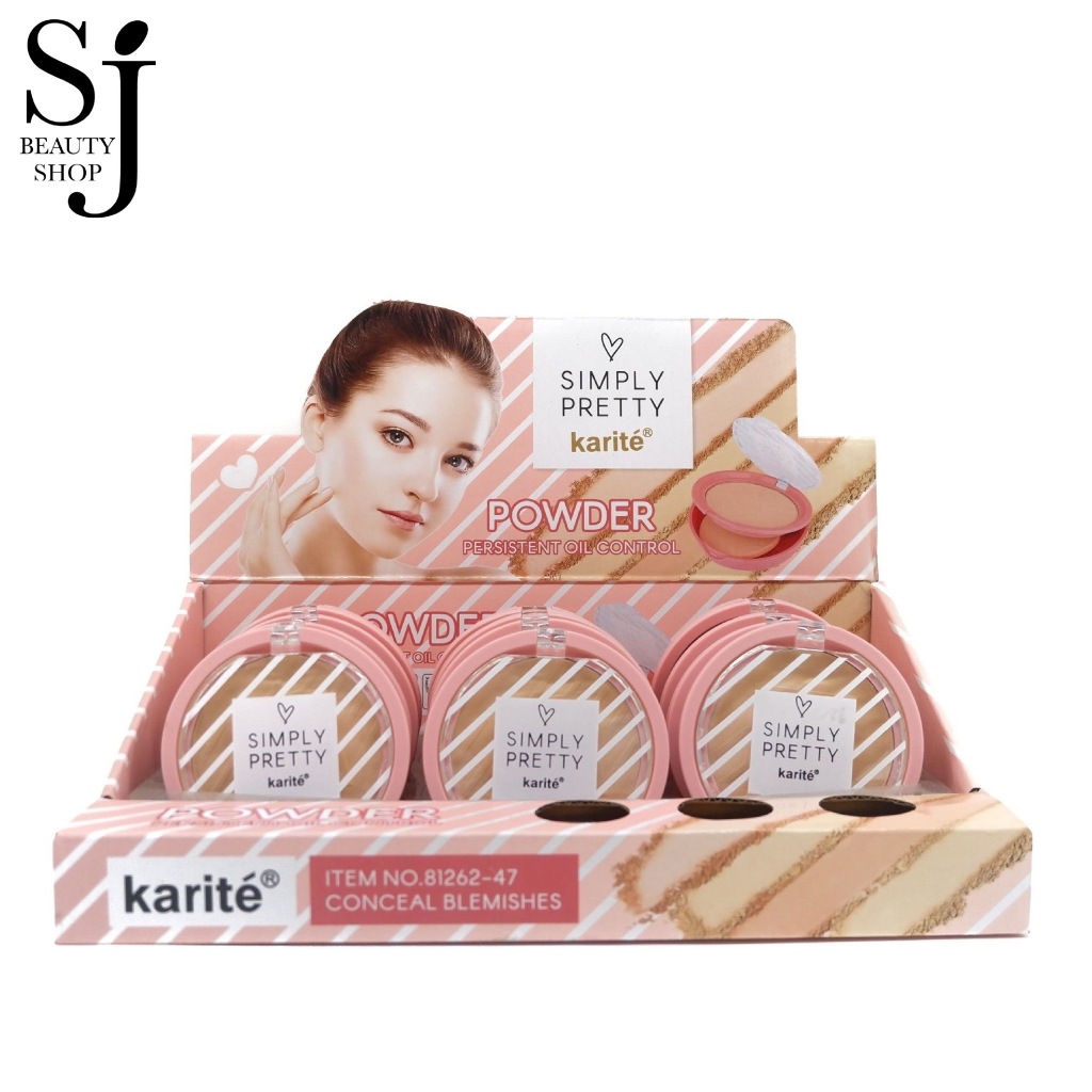 (ยกกล่อง) Karite Persistent Oil Control Powder แป้งพัฟผสมรองพื้น ควบคุม ...