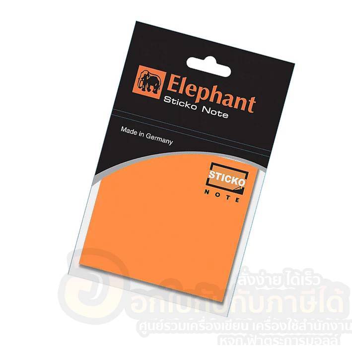 กระดาษโน๊ต Elephant sticko note กระดาษ สีนีออน ขนาด 3x3นิ้ว บรรจุ 80แผ่น/แพ็ค จำนวน 1แพ็ค สินค้า ...