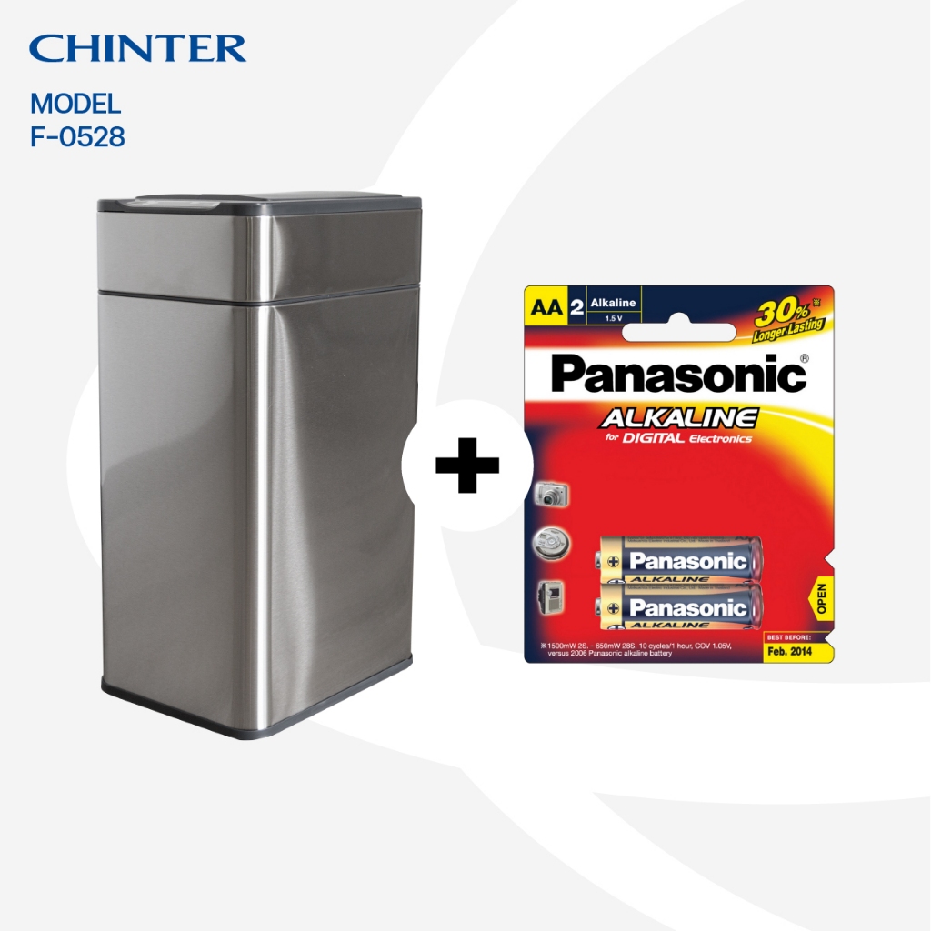 CHINTER F523/528 ถังขยะเซ็นเซอร์ 2 ระบบ ถังขยะสแตนเลส มีฝาเปิดปิดระบบเซ็นเซอร์ ฝาเปิดแบบปีก ขนาด ...