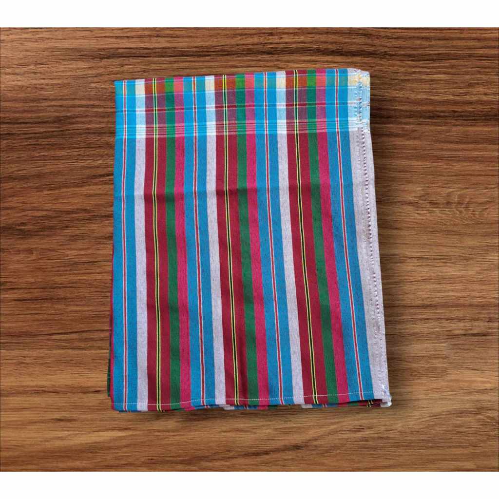 ผ้าขาวม้าเย็บขอบสีสันสดใส ขนาด 65cm ยาว 170cm สีไม่ตก ซักง่าย เนื้อผ้า ...