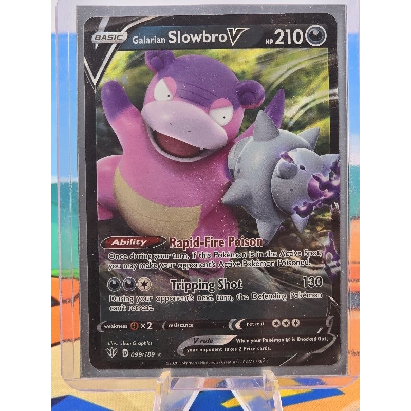 Pokemon Card "Slowbro V 099/189" ENG Darkness Ablaze | Shopee Thailand