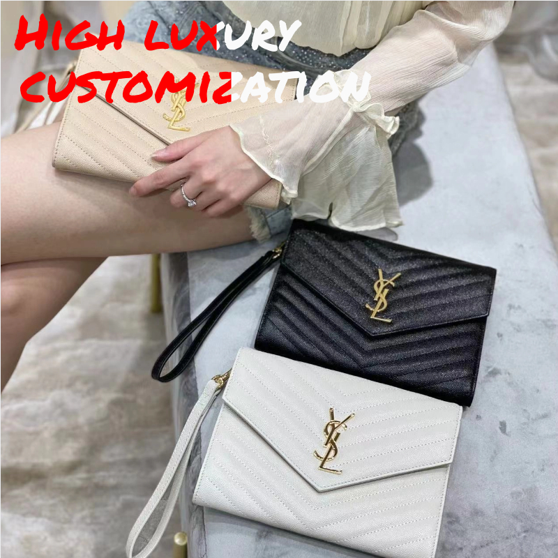YSL Saint Laurent Monogram Series สายสะพายไหล่แบบถอดได้คาเวียร์ กระเป๋า ...