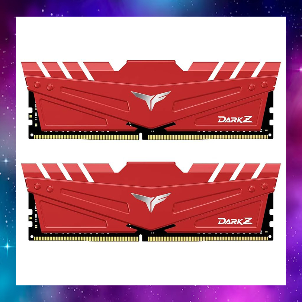 RAM PC (แรมพีซี) DDR4 T-FORCE DARKZ 16GB(8x2) BUS3200 (Dark Z/Red ...