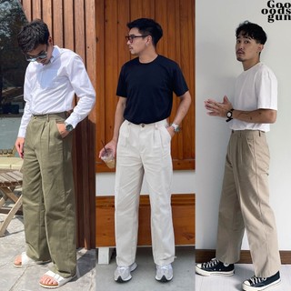 UNCLE PANTS I S-4XL กางเกงขายาวทรงลุงวินเทจ ขากระบอกใหญ่เอวสูง รุ่น ...