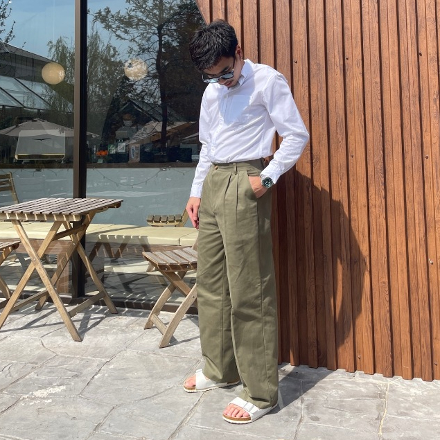 UNCLE PANTS I S-4XL กางเกงขายาวทรงลุงวินเทจ ขากระบอกใหญ่เอวสูง รุ่น ...
