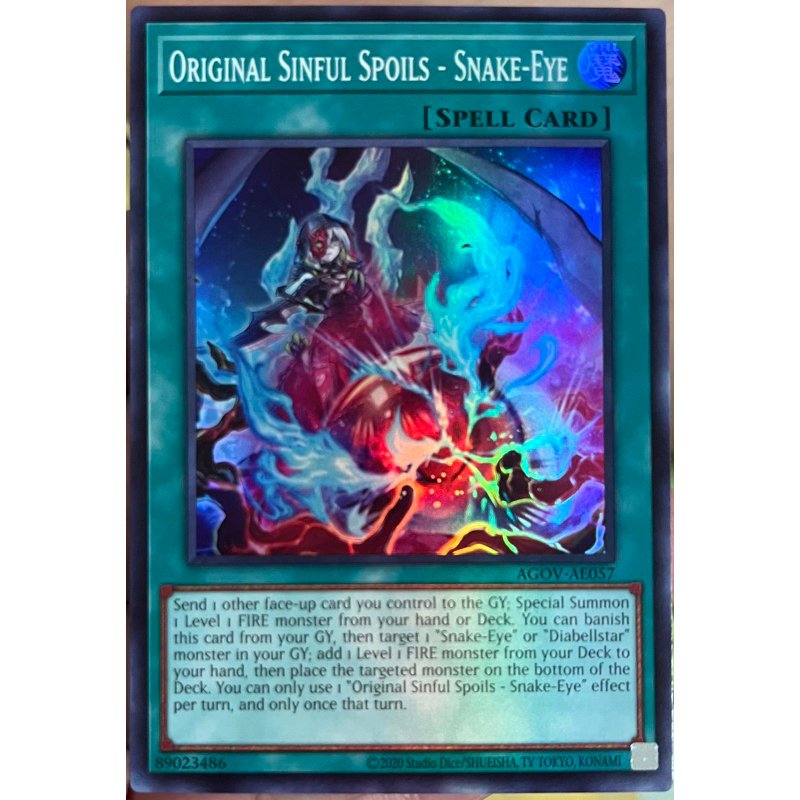 Yugioh Asia-Eng [AGOV-AE057] Original Sinful Spoils - Snake-Eye (Super Rare) การ์ดยูกิแท้ถูก ...