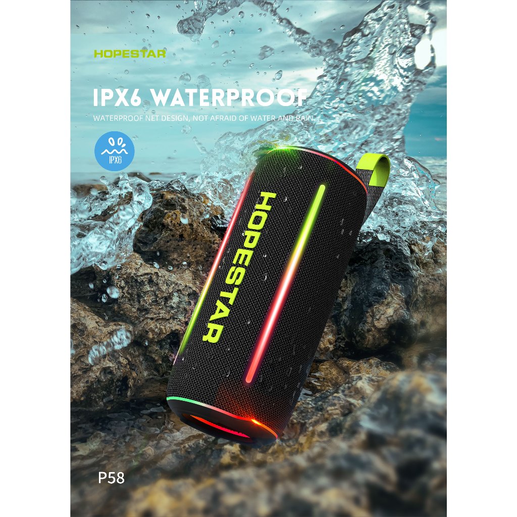 Hopestar P58 ลำโพงบลูทูธ 40วัตต์ พกพาสะดวก พร้อมไฟ RGB ลำโพง2ดอก รุ่นใหม่2024 | Shopee Thailand