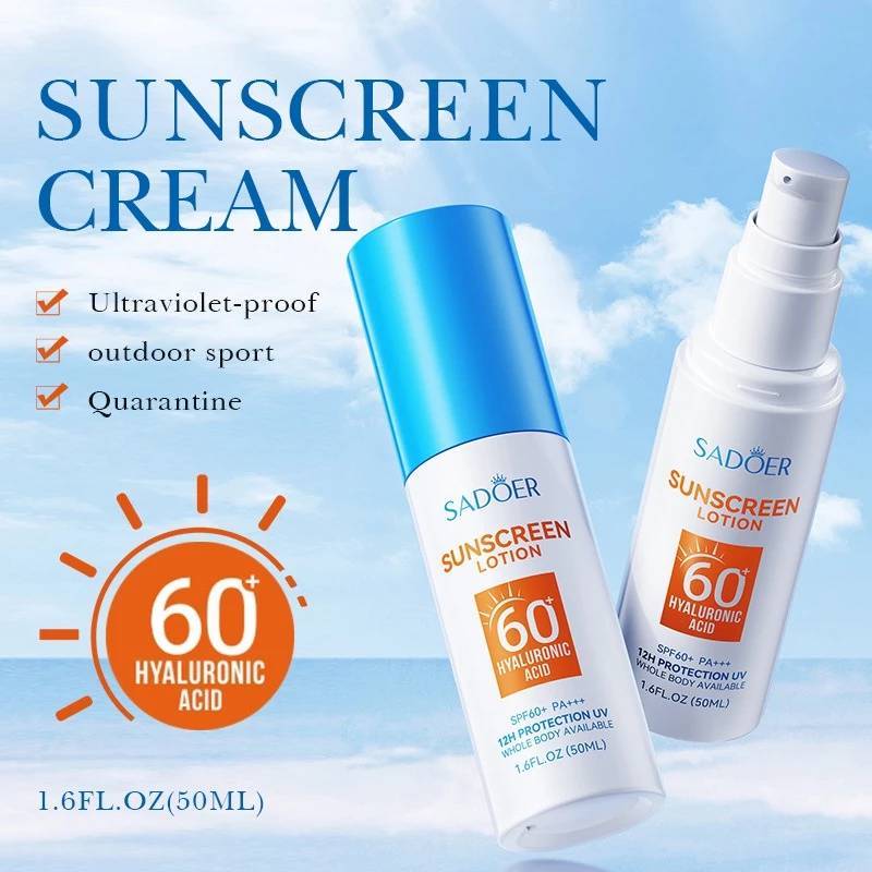 SADOER SUNSCREEN LOTION SPF60+ PA+++ ครีมกันแดด กันเหงื่อ ให้ความชุ่มชื่น ผิวใส ไม่เหนียว ...