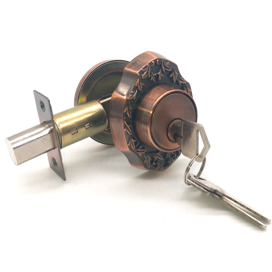 กุญแจลิ้นตายDEADBOLT (H6820)แบบไข 1 ด้าน ลายโบราณสวยงาม ไส้กุญแจทำจาก ...
