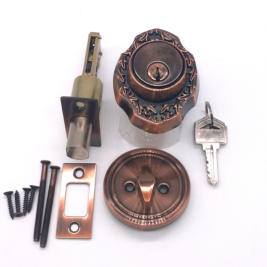 กุญแจลิ้นตายDEADBOLT (H6820)แบบไข 1 ด้าน ลายโบราณสวยงาม ไส้กุญแจทำจาก ...
