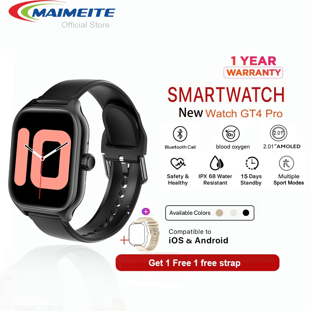 MAIMEITE นาฬิกาข้อมือสมาร์ทวอทช์ เชื่อมต่อบลูทูธ 2.0นิ้ว วัดอัตราการ ...