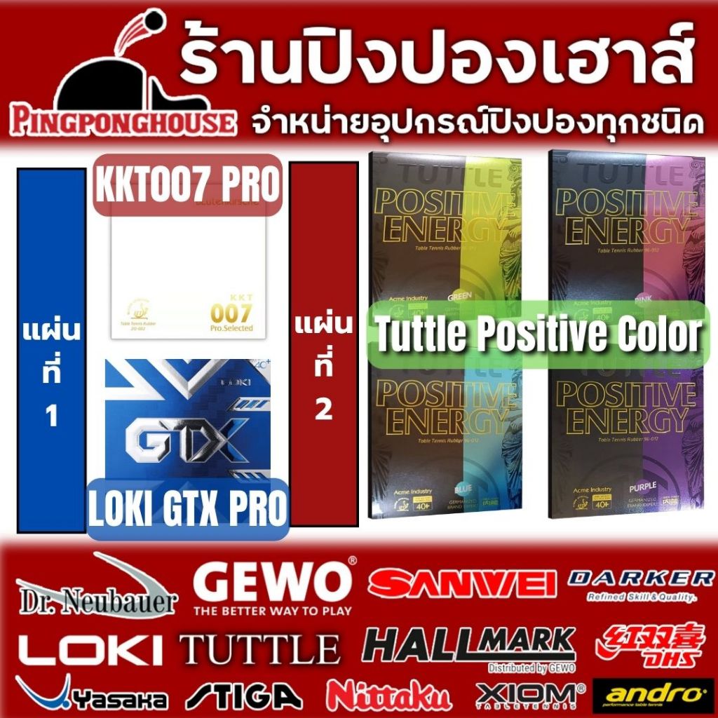 (แพ็คคู่ลดเพิ่ม100) ยางปิงปองแพ็คคู่ KKT007 หรือ LOKI GTX จับคู่กับ ...
