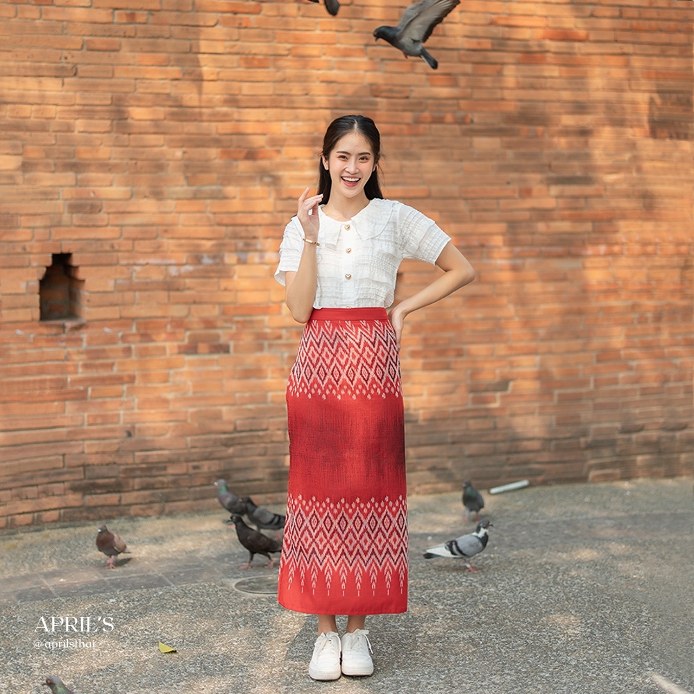 Aprils Jam Pee Skirt กระโปรง ซิ่นแบบป้ายผูก รุ่นจำปี Shopee Thailand
