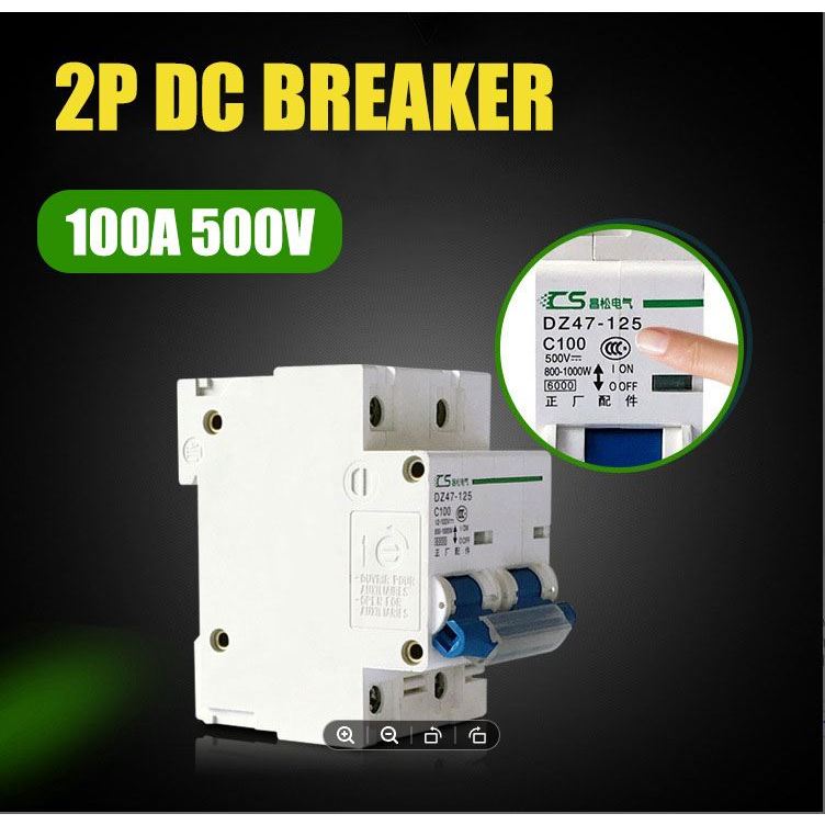DC Breaker 2P 100A 500V เซอร์กิจ เบรกเกอร์ CS MINI CIRCUIT BREAKER DZ47 ...