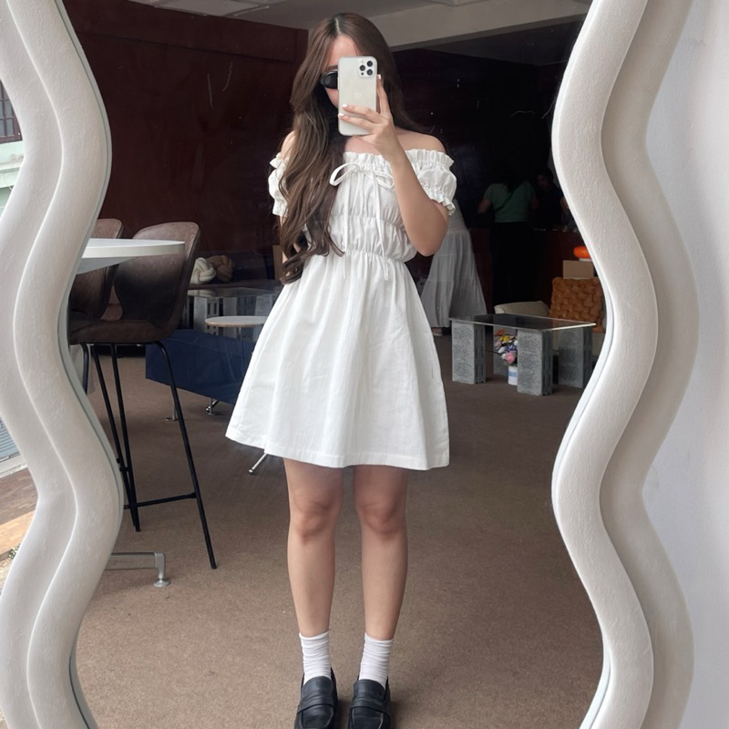 Alice dress เดรสผ้าฝ้ายน่ารักมินิมอล ชุดออกงาน ชุดไปคาเฟ่ เดรสสั้นเดรส ...