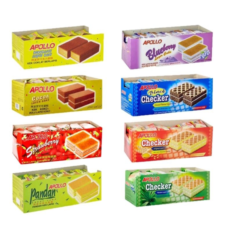 เค้ก Apollo Checker Cake /Layer Cake เค้กสอดไส้ครีม กล่องใหญ่มี24ชิ้น ...