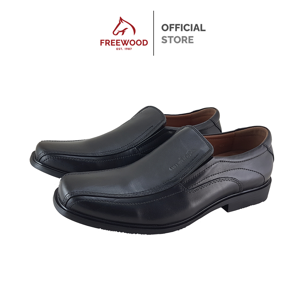 FREEWOOD BUSINESS SHOES รองเท้าคัทชูผู้ชาย หนังแท้ รุ่น 46-529 สีดำ ...