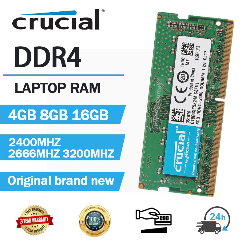 [24h sent] Crucial DDR4 RAM 16GB 2400MHZ 2666MHZ 4GB 8GB SODIMM NOTEBOOK memory 2RX8 for LAPTOP ...