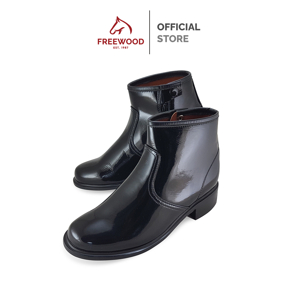 FREEWOOD PATENT LEATHER BOOTS รองเท้าบูท หนังแก้ว รุ่น 64-6581 สีดำ ...