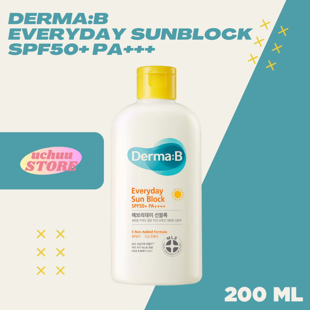 Derma:B Everyday Sun Block SPF50+ PA+++ 200ml ครีมกันแดดเนื้อบางเบา ทา ...
