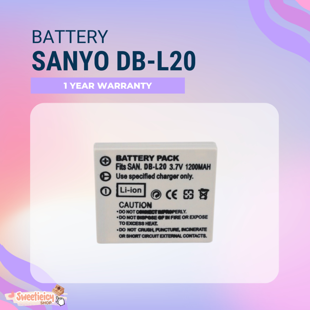 [ประกัน 1 ปี] แบตกล้อง SANYO DB-L20 สำหรับ Sanyo Xacti DMX-CG6 (sku 0146) | Shopee Thailand