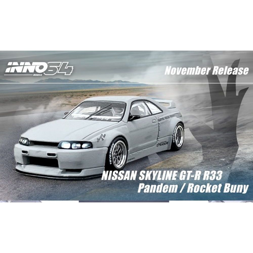 NISSAN SKYLINE GT-R (R33) "Pandem / Rocket Bunny" Cement Grey Matte 1: ...