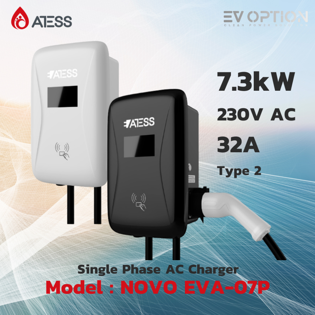 7.3kW ATESS NOVO EVA-07P EV CHARGER เครื่องชาร์จรถยนต์ไฟฟ้า | Shopee ...