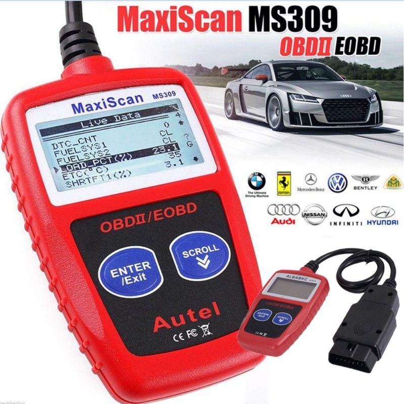 MS309 Pro เครื่องสแกนเนอร์ OBD2 หน้าจอ 2.4 นิ้ว เครื่องมือสแกนเนอร์วินิจฉัยอัตโนมัติสำหรับรถยนต์ ...