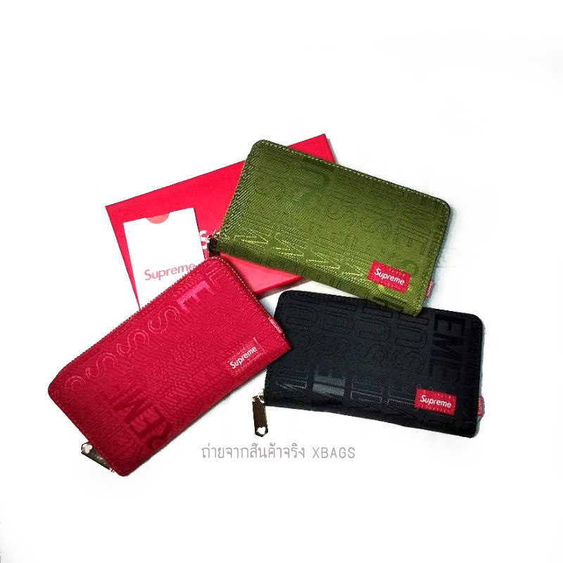 Supreme Long Wallet กระเป๋าสตางค์ซิปรอบยาว ลายผ้าทอโลโก้ทั้งใบ | Shopee ...
