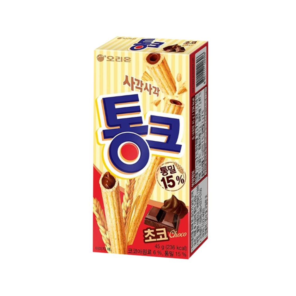 [ของแท้] 통크초코 Orion Choco Pop Cereal Stick (ขนมสอดไส้ช็อกโกแลต) 45g ...