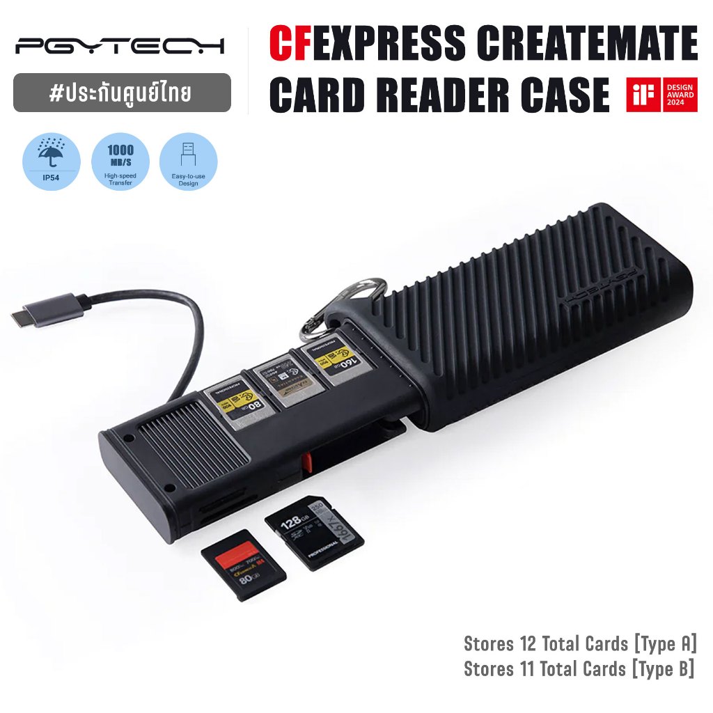 PGYTECH CreateMate CFexpress [Type A/SD], [Type B/SD] Card Reader Case ...