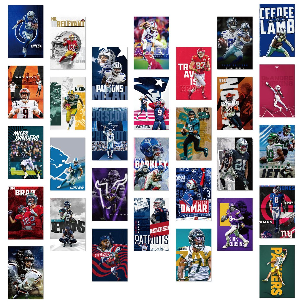NFL Player Postcard ขายแยกผู้เล่น สั่ง 10 ใบ แถมใบรวมให้ | Shopee Thailand