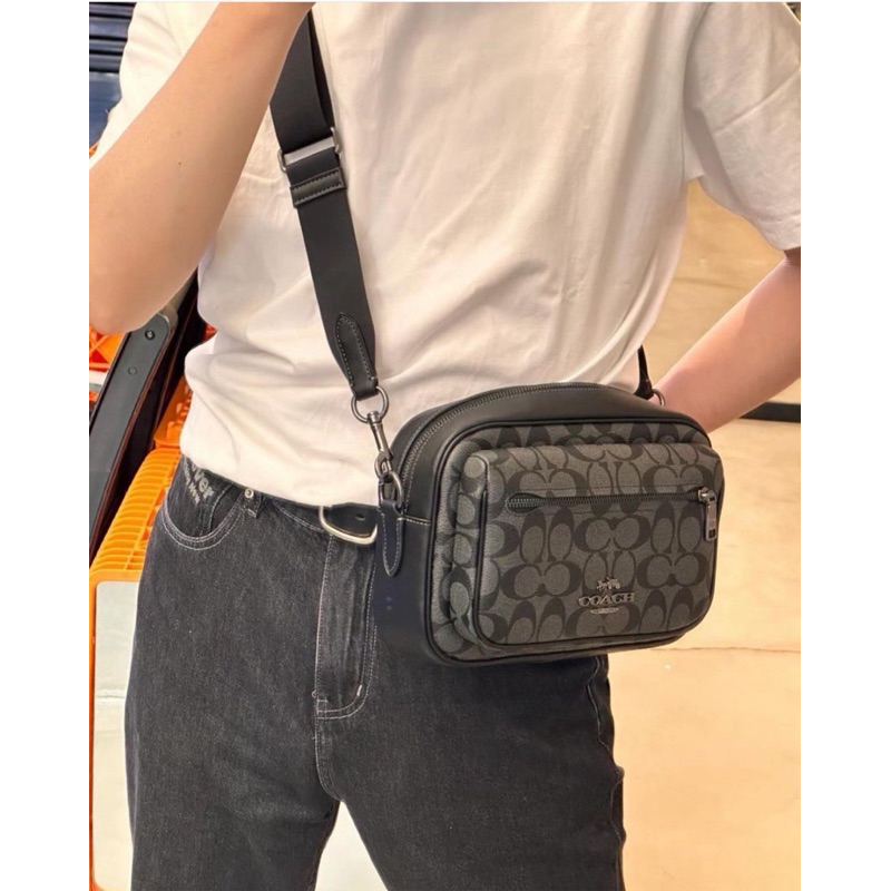 สะพายข้าง Coach Elias Crossbody In Signature Canvas CJ510 | Shopee Thailand