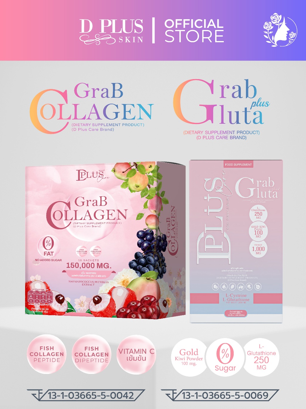 D PLUS SKIN - Grab Collagen และ Grab gluta ผลิตภันฑ์อาหารเสริมเพื่อ ...