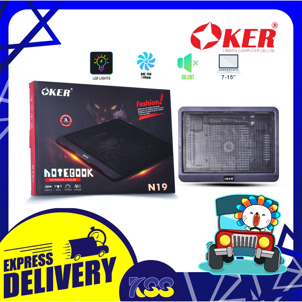 พัดลมระบายความร้อนคอมฯ OKER NOTEBOOK COOLER รุ่น N19 เปิดบิล Vat ได้ ...