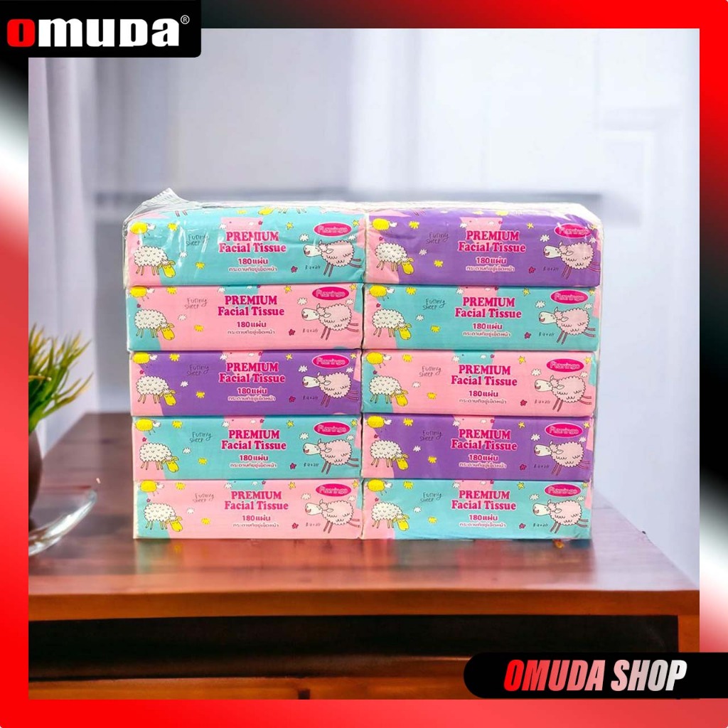OMUDA_SHOPทิชชู่แบบยาว(ยกเเพ็ค10ห่อ)ทิชชู่ลายน้องแกะ หนา 3 ชั้น (1 ห่อ/180 แผ่น) | Shopee Thailand