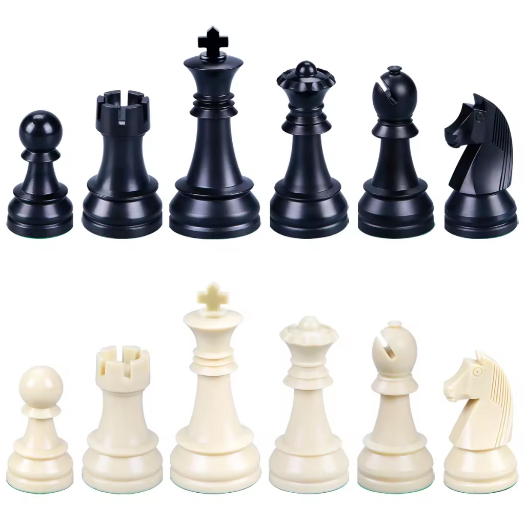 3 3/4" German Series Triple Weighted Regulation Plastic Chess Pieces ...