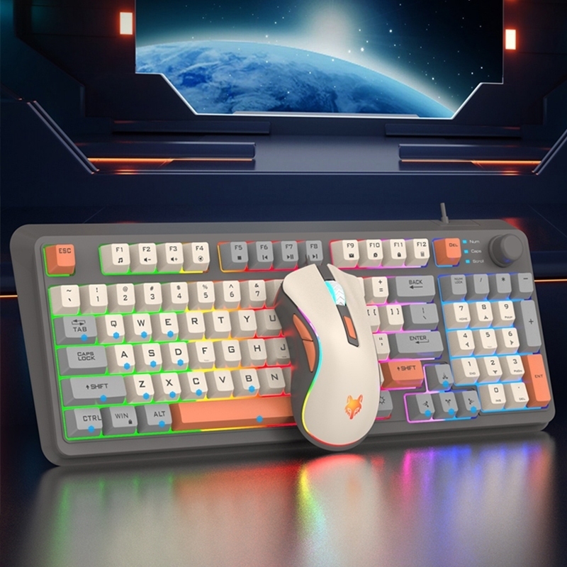 ความรู้สึกทางกล คีย์บอร์ดเกม K82 แบบมีสาย แป้นพิมพ์+เมาส์ คอมพิวเตอร์ ...