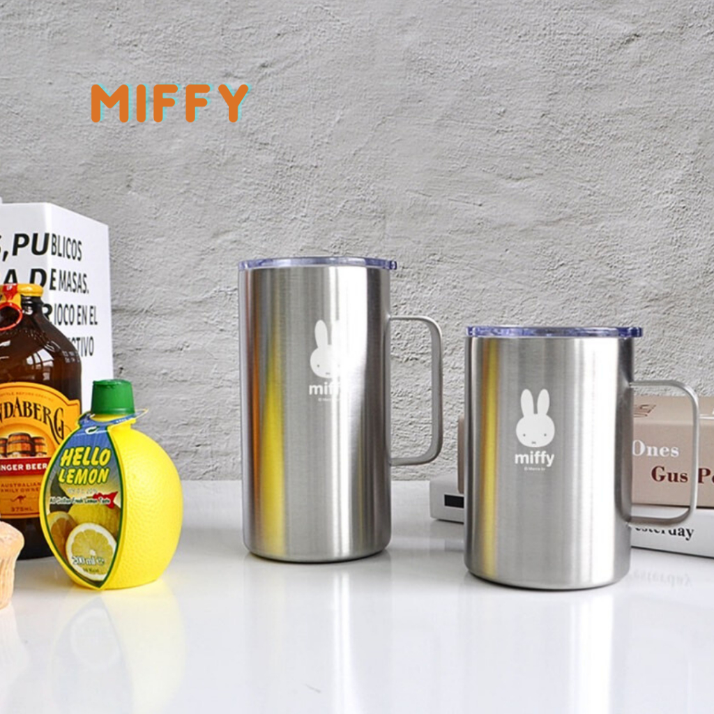 แก้วสแตนเลสสูญญากาศ miffy stainless double layer vacuum ความจุ 500ml,650ml พร้อมฝาปิด เก็บ ...