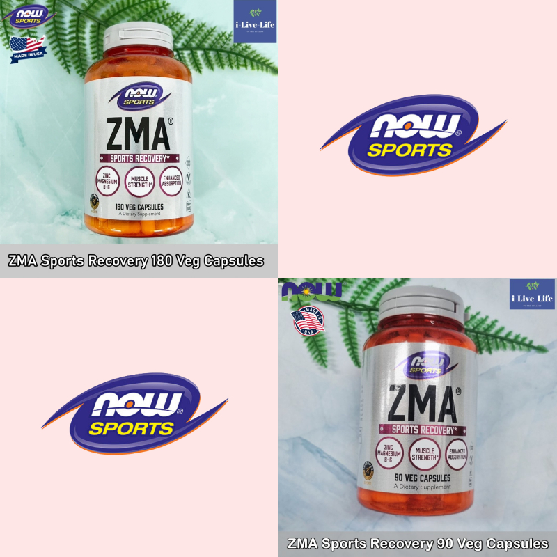 NOW Sports - ZMA Sports Recovery B-6 Zinc Magnesium 90 or 180 Veg ...