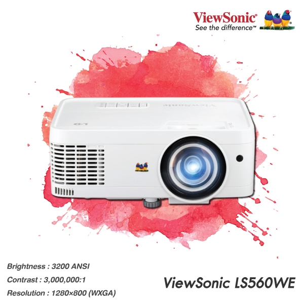 Projector Viewsonic LS560WE__(WXGA / 3200 ANSI Lumens) รับประกันเครื่อง 3 ปีเต็ม Onsite Pick and ...