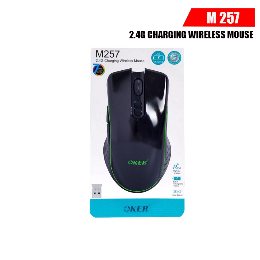 Oker M257 เมาส์ไร้สาย 2.4G (ความเร็ว 3 ระดับสูงสุด 1600 DPI) เมาส์เกม ...