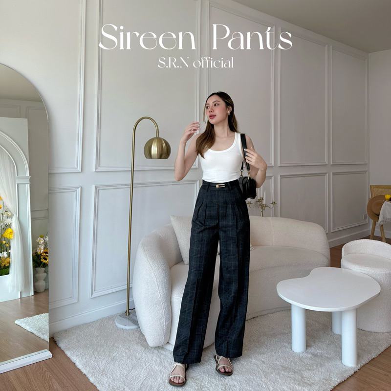 SMG14 Sireen Pant | กางเกงดีเทลซิปหลัง ทรงกระบอกใหญ่ | Shopee Thailand