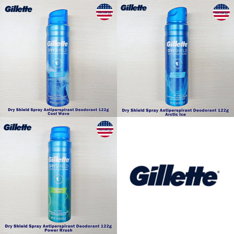 Gillette® Dry Shield Spray Antiperspirant Deodorant For Men 122g สเปรย์ ...