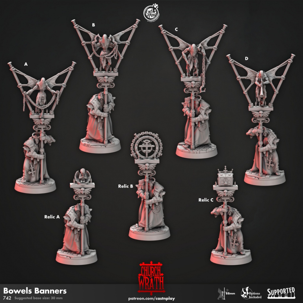 Bowels Banner - Church of Wrath - Humanoid Cultist / 32mm scale 3D ...