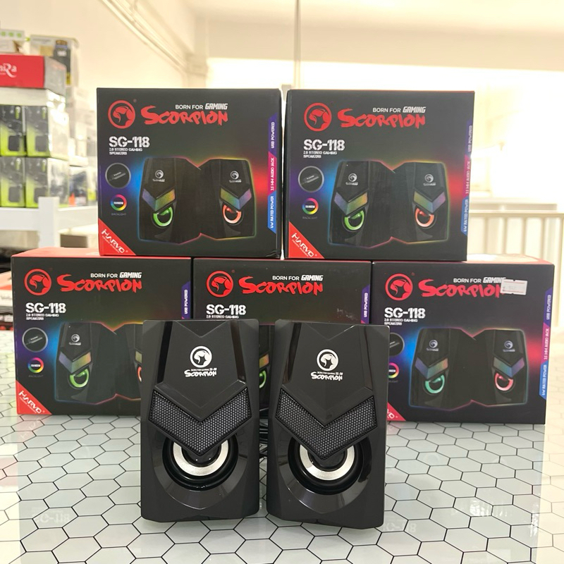 SALE!! ลำโพง Marvo Scorpion SG-118 2.0 Stereo RGB Gaming Speaker ลำโพงเกมมิ่ง | Shopee Thailand